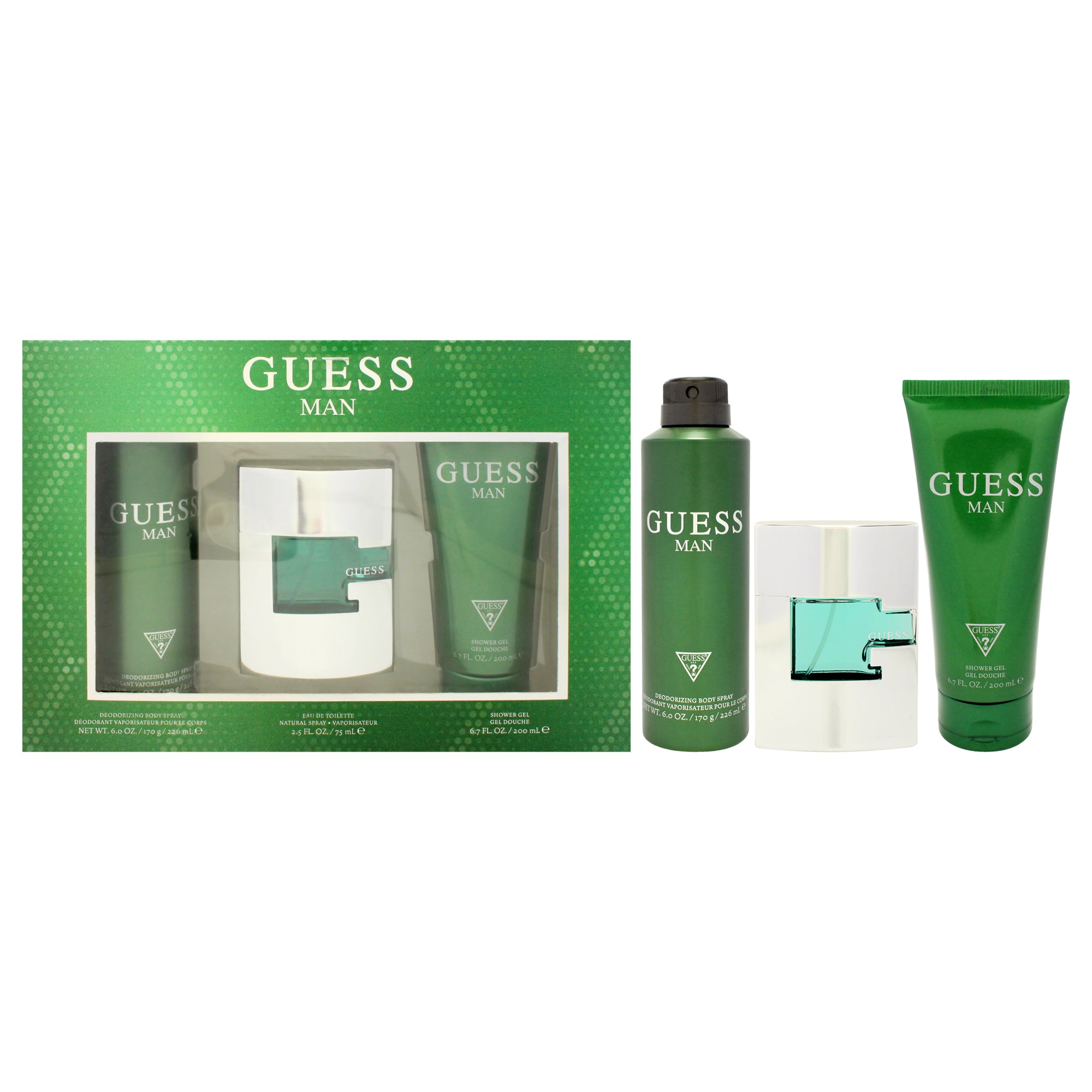 Guess Man by Guess for Men - 3 Pc Gift Set 2.5oz EDT Spray, 6oz ...