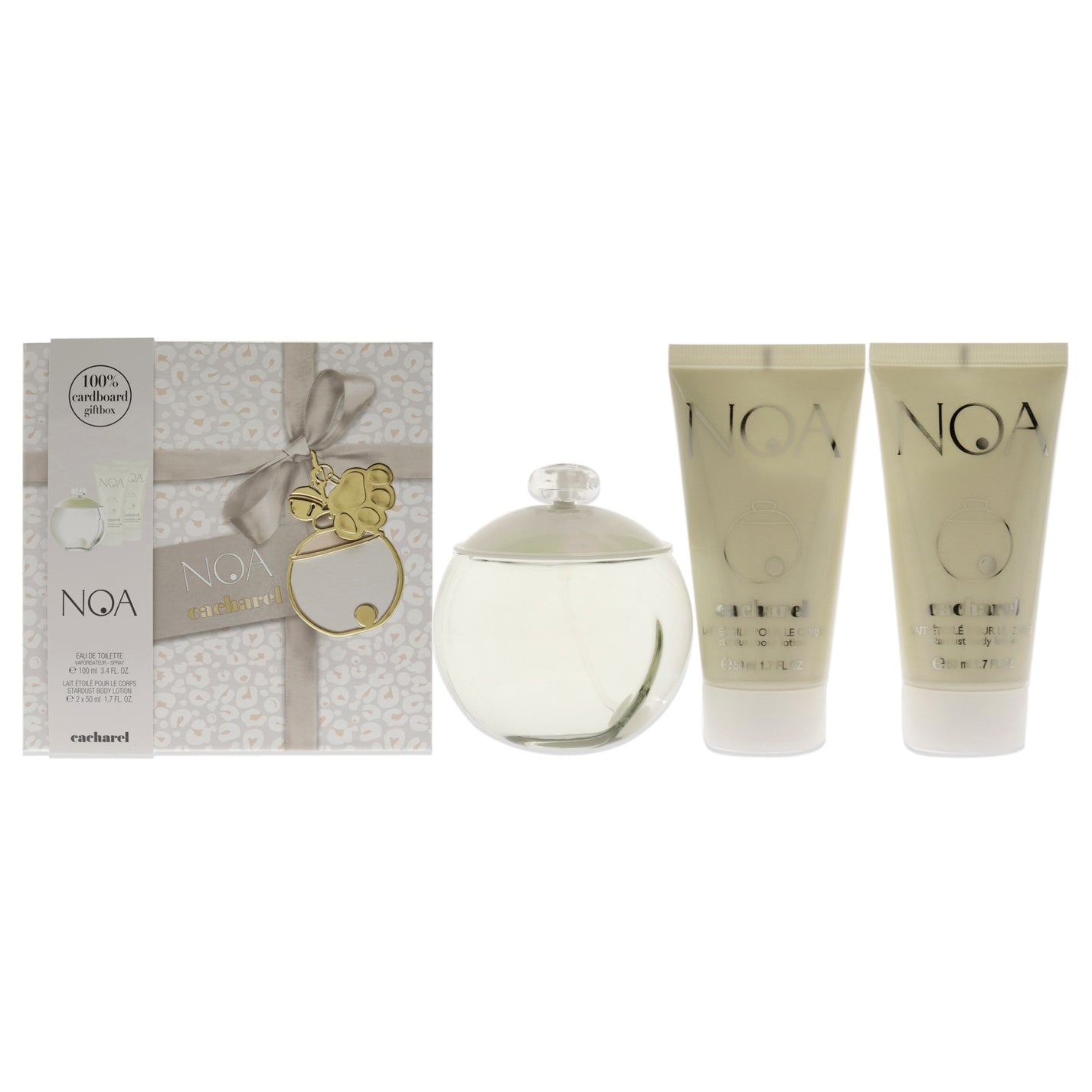 Noa by Cacharel for Women - 3 Pc Gift Set 3.4oz EDT Spray, 2 x 1.7oz P