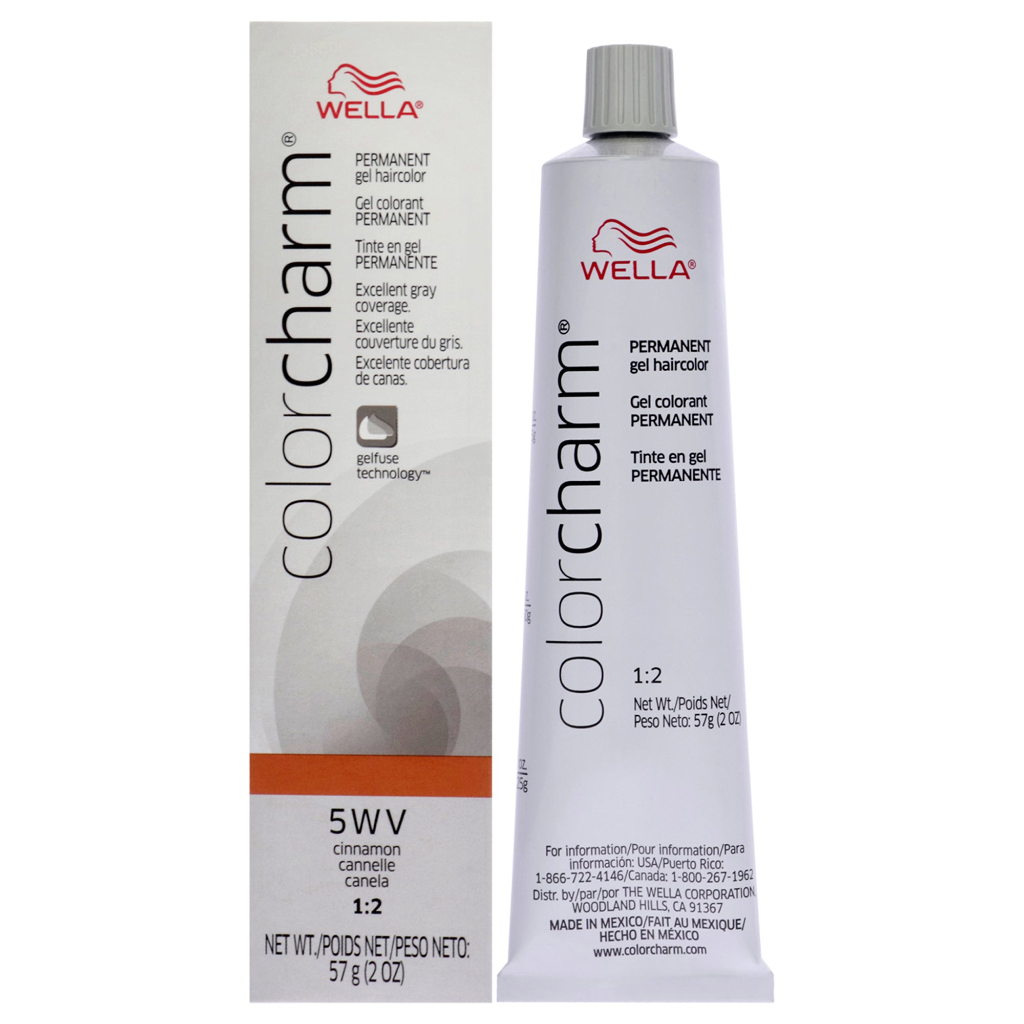 Color Charm Permanent Hair Color Gel - 5WV Cinnamon by Wella for Women